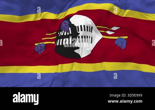Eswatini Flag Seamless Looping Background, Looped Bump Texture Cloth ...