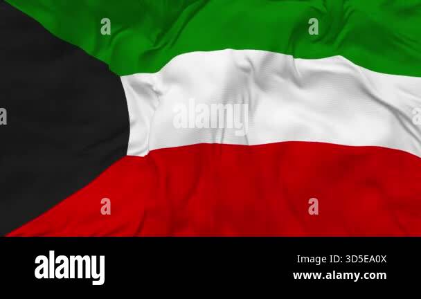 Kuwait Flag Seamless Looping Background, Looped Bump Texture Cloth ...