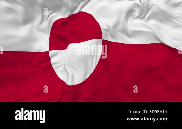 Greenland Flag Seamless Looping Background, Looped Bump Texture Cloth ...