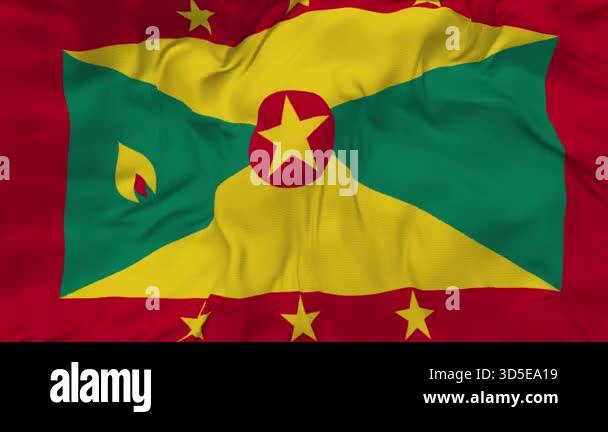 Grenada Flag Seamless Looping Background, Looped Bump Texture Cloth ...