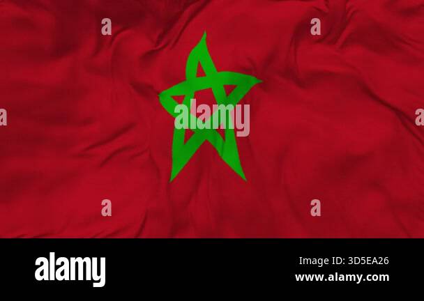 Morocco Flag Seamless Looping Background, Looped Bump Texture Cloth ...