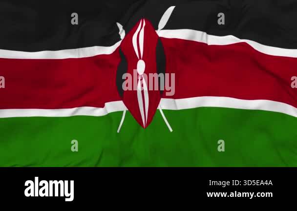 Kenya Flag Seamless Looping Background, Looped Bump Texture Cloth ...