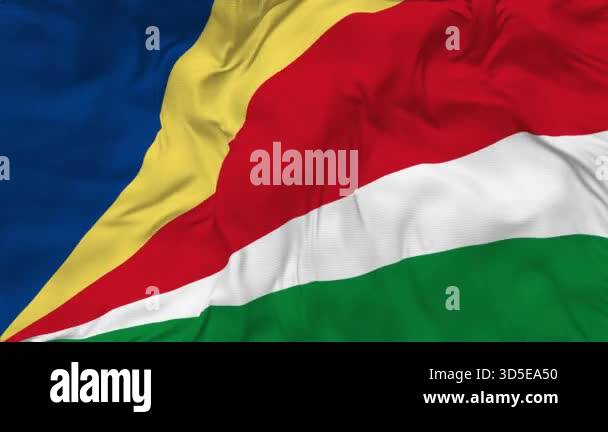 Seychelles Flag Seamless Looping Background, Looped Bump Texture Cloth ...