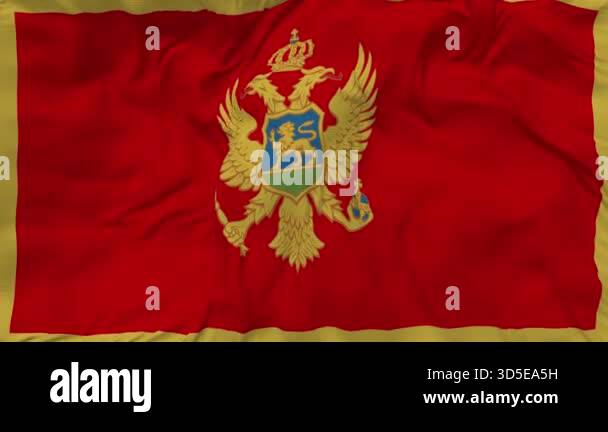 Montenegro Flag Seamless Looping Background, Looped Bump Texture Cloth ...