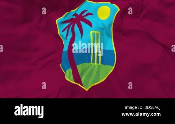 West Indies cricket team Flag Seamless Looping Background, Looped Bump ...