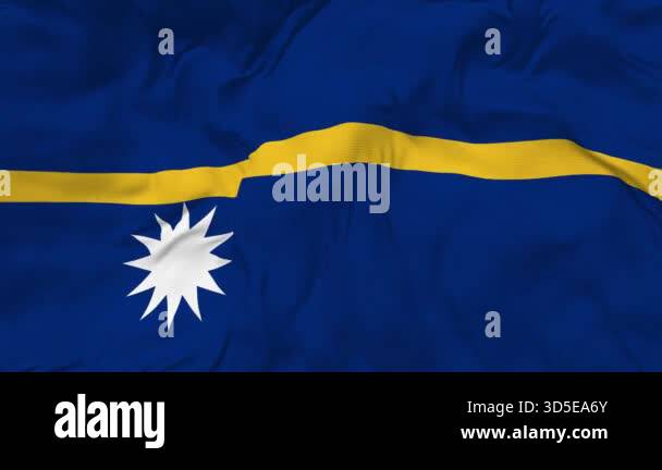 Nauru Flag Seamless Looping Background, Looped Bump Texture Cloth Waving Slow Motion, 3D ...
