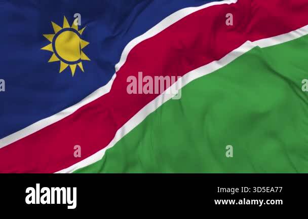 Namibia Flag Seamless Looping Background, Looped Bump Texture Cloth ...
