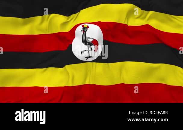 Uganda Flag Seamless Looping Background, Looped Bump Texture Cloth ...