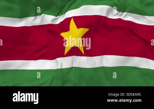 Suriname Flag Seamless Looping Background, Looped Bump Texture Cloth ...
