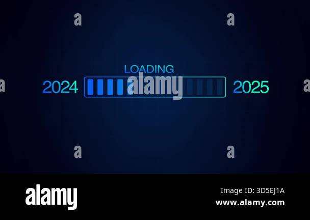 New year 2024 to 2025 loading concept. Loading bar from 2024 to 2025 ...