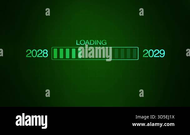 New year 2028 to 2029 loading concept. Loading bar from 2028 to 2029 ...