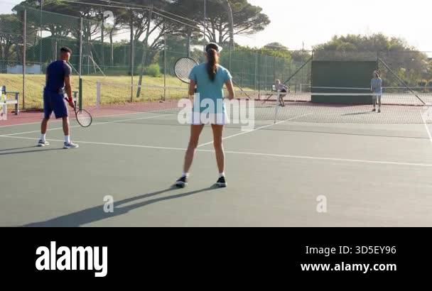 Diverse tennis partners walking on Stock Videos & Footage - HD and 4K ...