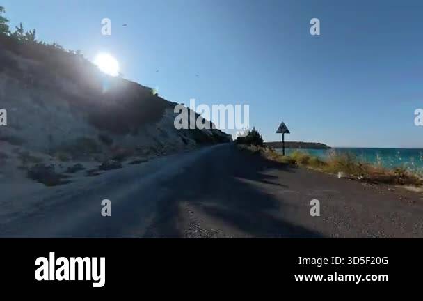 Mountain road scenery.Coastal road curve.Empty winding road High ...