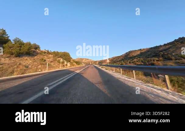 Mountain road curve. Road trees sky. High quality photo Stock Video ...