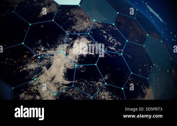 Space earth technology. America in the night and day in planet earth ...