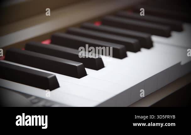 Digital piano camera pan, cinematic. Keys midi. Music and learning ...
