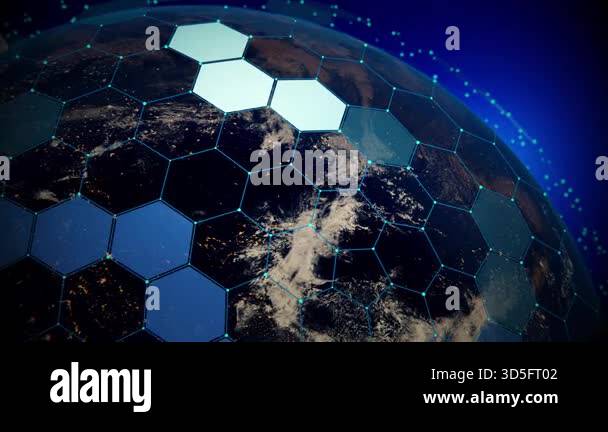 Space earth technology. America in the night and day in planet earth ...