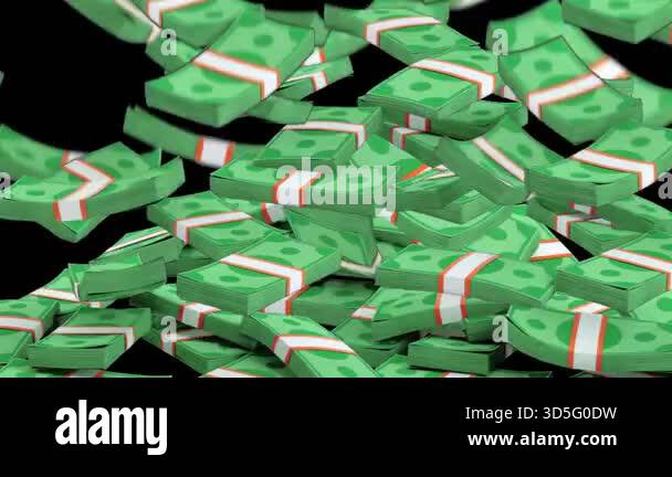 falling money stack, new banknote cash animation, Cash flow, Currency ...