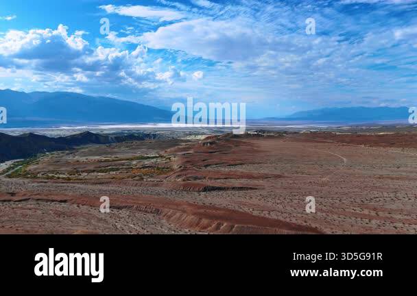 Scenery of Death Valley, California, USA under the cloudy sky. Mountain ...