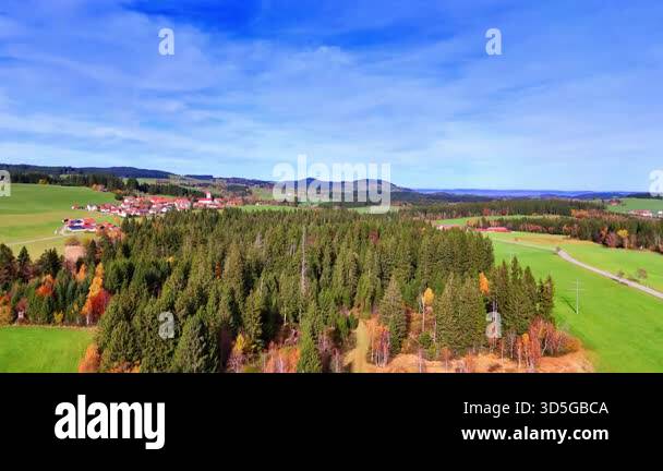 Green valleys and forests aerial view. Scenic aerial view of green ...