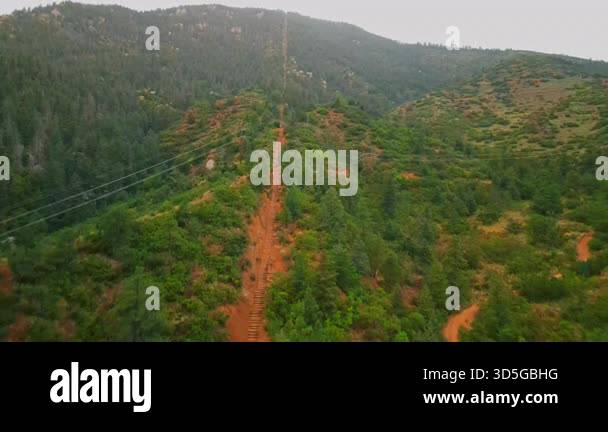 View on the multiple steps leading to the mountain top. Aerial ...