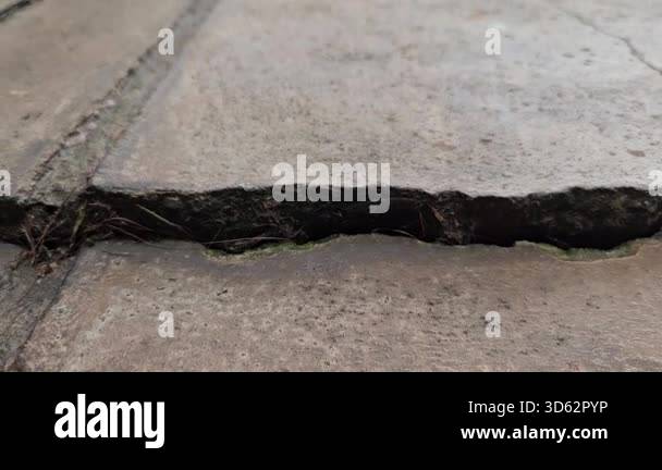 zoomed out view of cement textured concrete ground shows significant ...