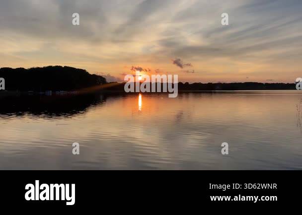 Scenic view of lake against sky, Viborg, Denmark. Landscape with a lake ...