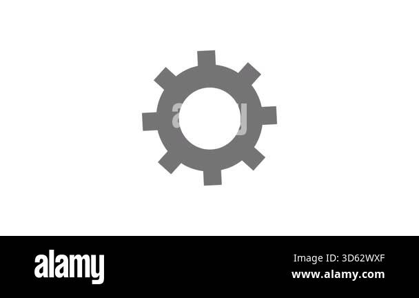 Animated Gear Icon Process Complete: Digital System Operation Success ...