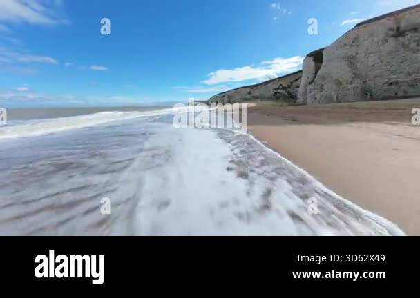 Limestone cliffs at the beaches at the english coast, bright colors ...
