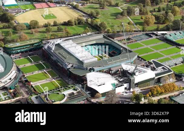 Centre Court Tennis stadium at Wimbledon, London England. Exterior view ...