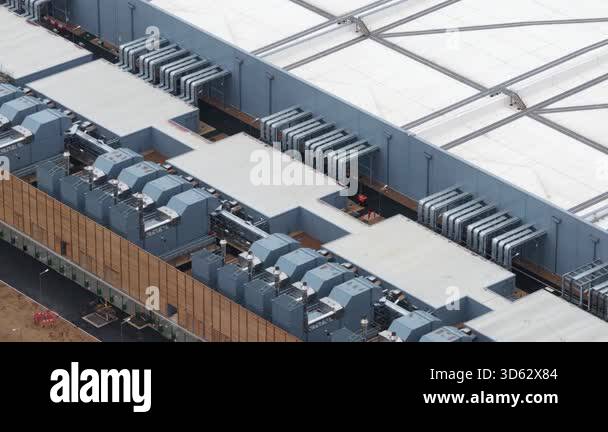 Data center details of building exterior and working components ...