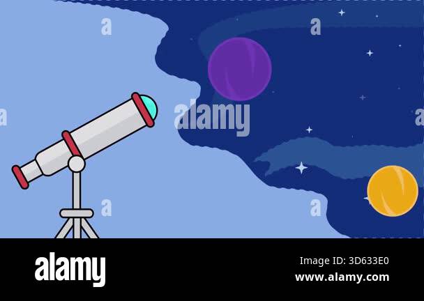 Astronomical telescope looks into space animation backgrounds video ...