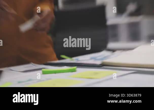 close - up of the designer of the process of creating new project Stock ...