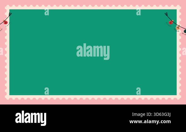 Flat Design Cartoon Christmas Frame Border Motion Graphic Stock Video ...