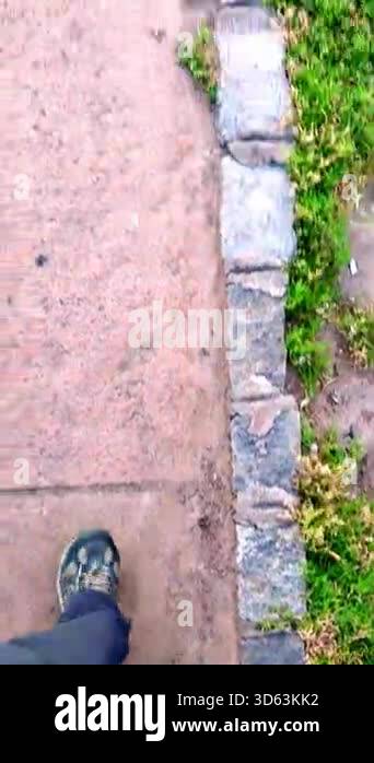 High angle first person personal perspective video capturing a person ...