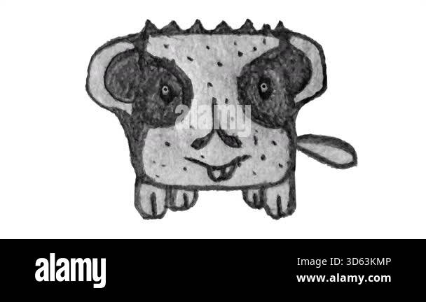 Full lenght front view hand drawn sketchy isolated looped animated ...