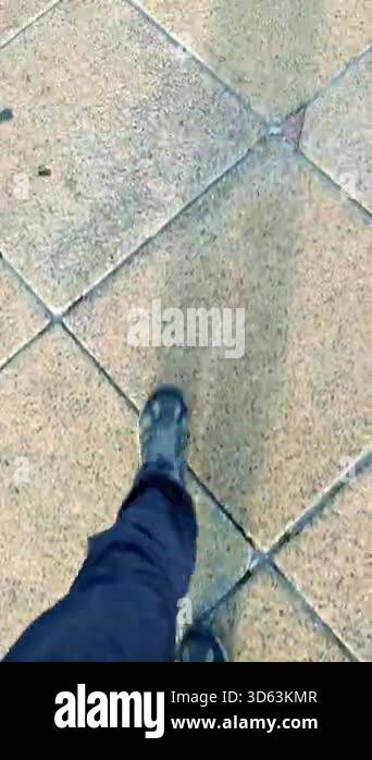 High angle first person personal perspective video capturing a person ...