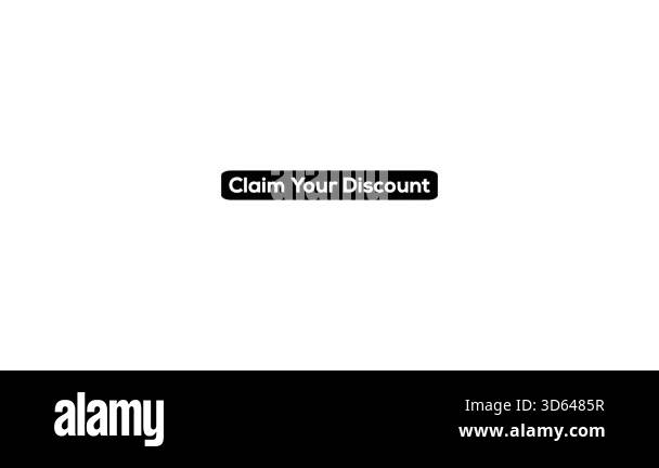 Animated claim your discount isolated on white background with bold ...