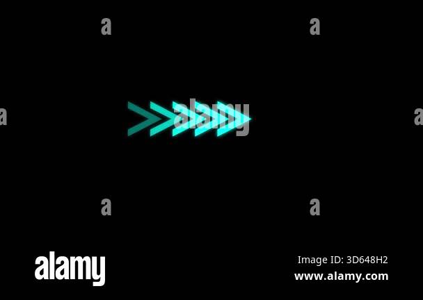 Seamlessly looping animated rightward directional arrow for ...