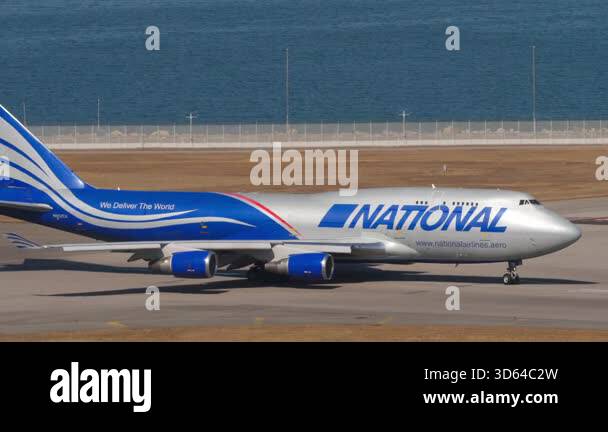 HONG KONG - JANUARY 28, 2025: National Airlines Boeing 747 taxiing at ...