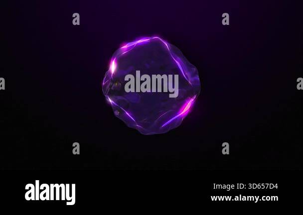Glowing Liquid Sphere Motion Graphic. Shimmering Crystal Bubble With ...