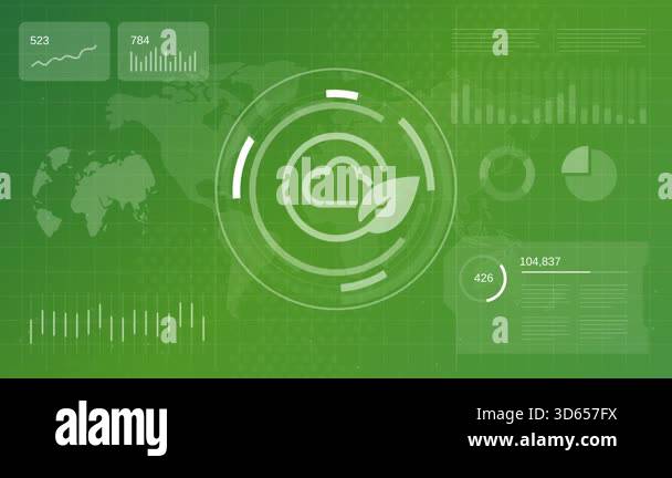 Green cloud computing sustainable technology icon leaf representing eco ...