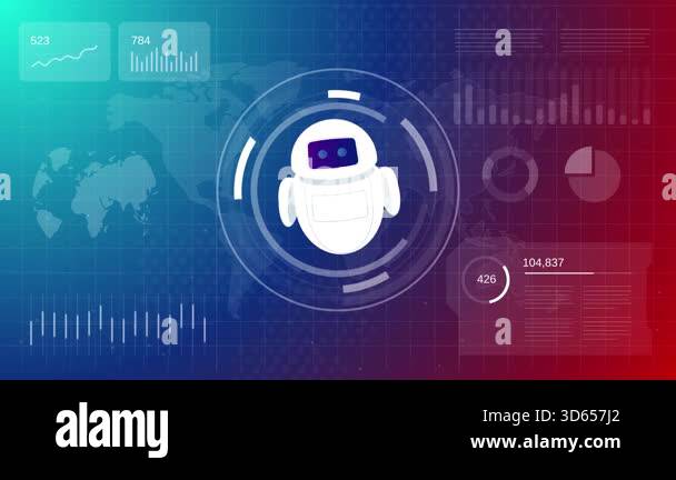 AI bot robot technology digital white futuristic bot icon representing ...