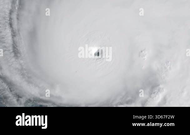 A dramatic aerial satellite view showcasing the distinct eye and ...