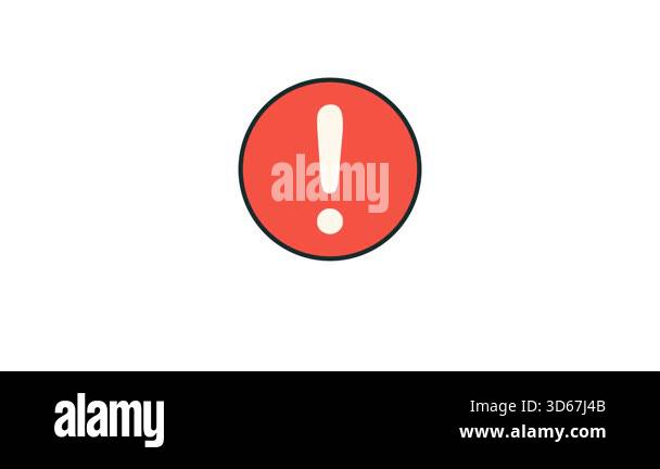 Minimalist vector icon of red orange circle with exclamation mark ...