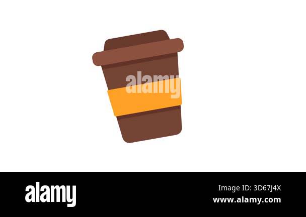Modern caf-themed takeaway cup icon showcasing rich earthy colors ...