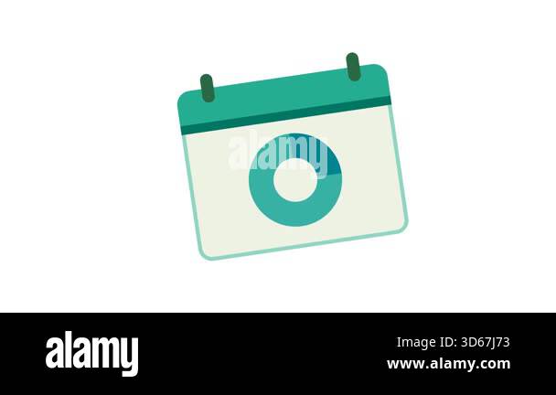 Clean flat-style calendar graphic showing vibrant teal palette, gentle ...