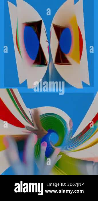 Vibrant abstract butterflies created with dynamic curved shapes and ...