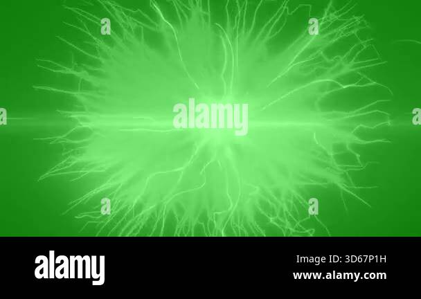 Seamless Loop of Animated Electrical Energy Field on Green Screen Stock ...