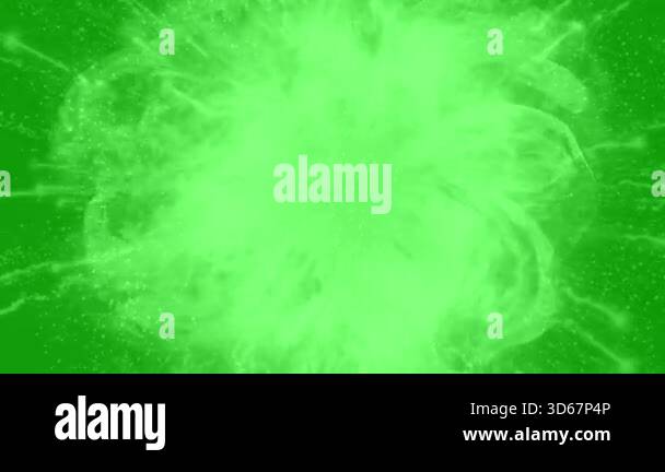 VFX Video of Dynamic Digital Energy Explosion on Green Screen Alpha ...